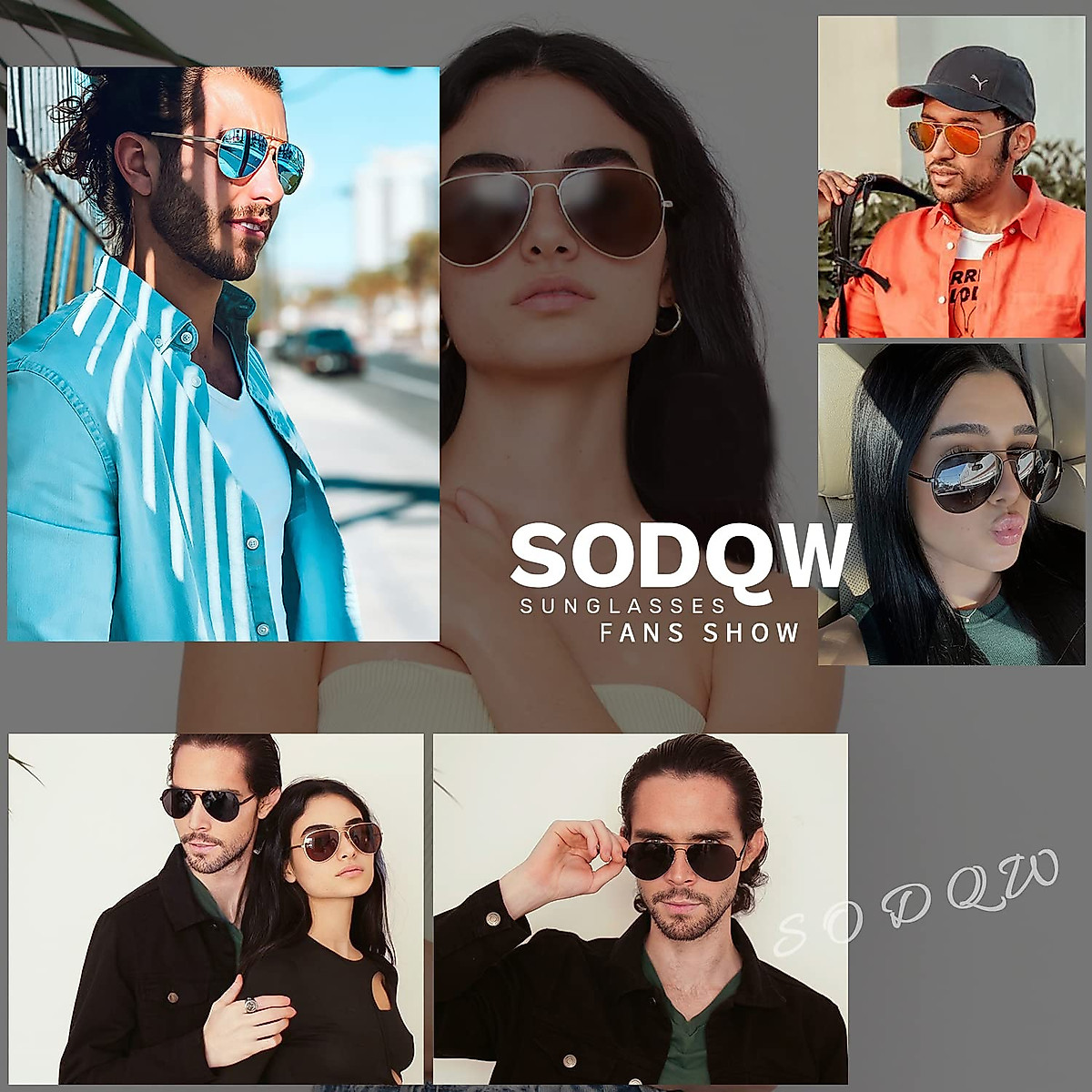 SODQW Aviator Sunglasses for Women Men Oversized with Metal Frame, Mirrored Polarized Aviator Sunglasses with UV Protection