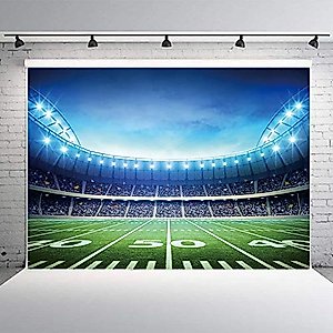RUINI Football Field Photography Backdrop Football Field AuditoriumLight Themed Party Backdrop 7x5FT
