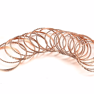 ENSOUL Antique Copper Flower Mixed Metal Aztec African Indian Vintage Multi Bangle&Bracelets For Women Set of 19