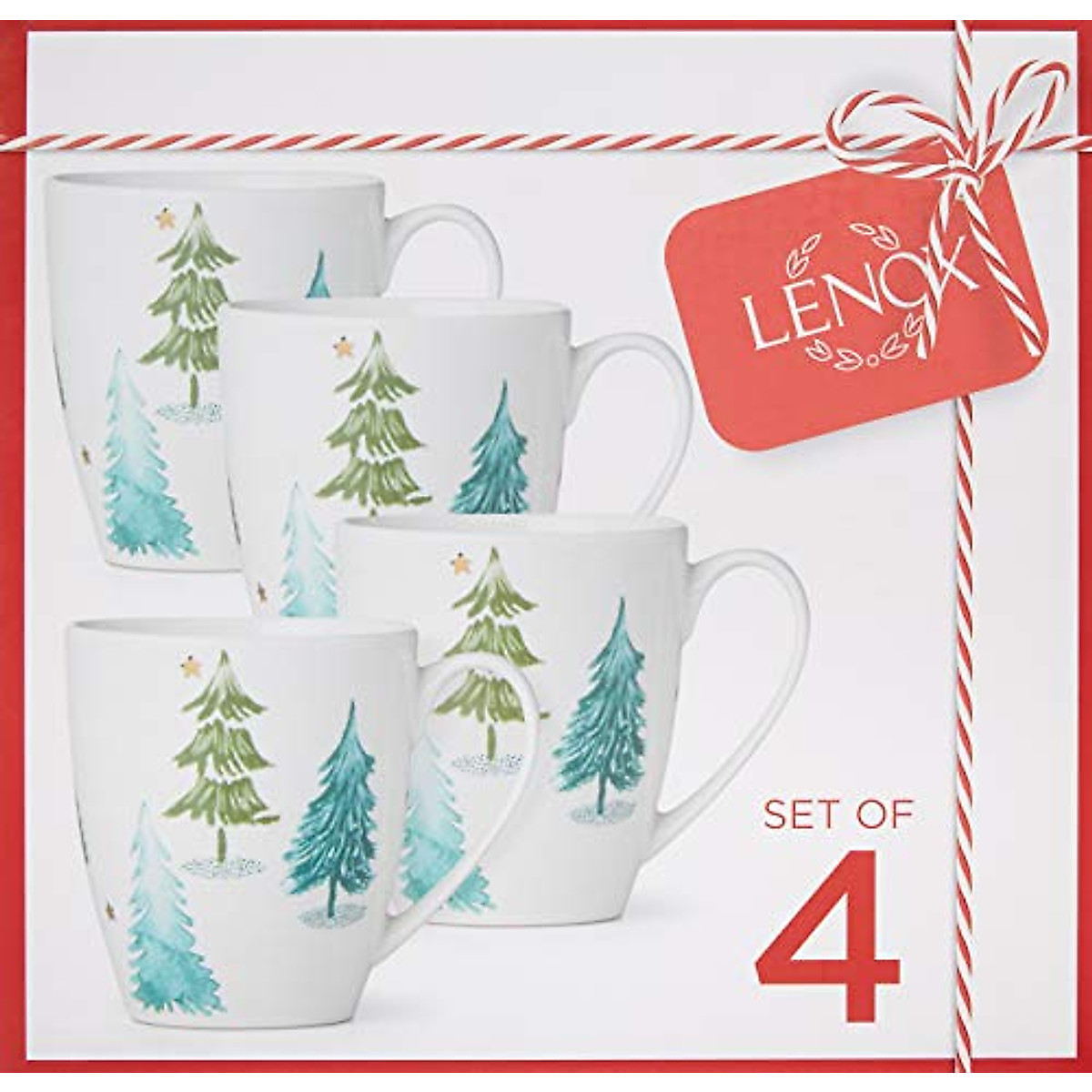 Lenox 880069 Balsam Lane 4-Piece Mug Set