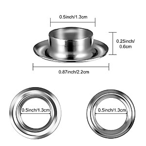 Grommet Tool Kit, Grommet Setting Tool and 100 Sets Grommets Eyelets with Storage Box (1/2 Inch Inside Diameter)