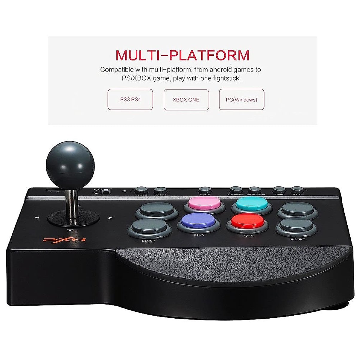 PXN Arcade Fight Stick, 0082 Wired Fighting Joystick, USB Fightstick Game Controller for PS3/ PS4/ Xbox One/Switch/Windows PC