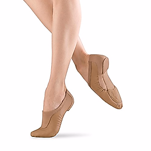 Bloch Women's Pulse Leather and Neoprene Split Sole Jazz Shoe, Tan, 8