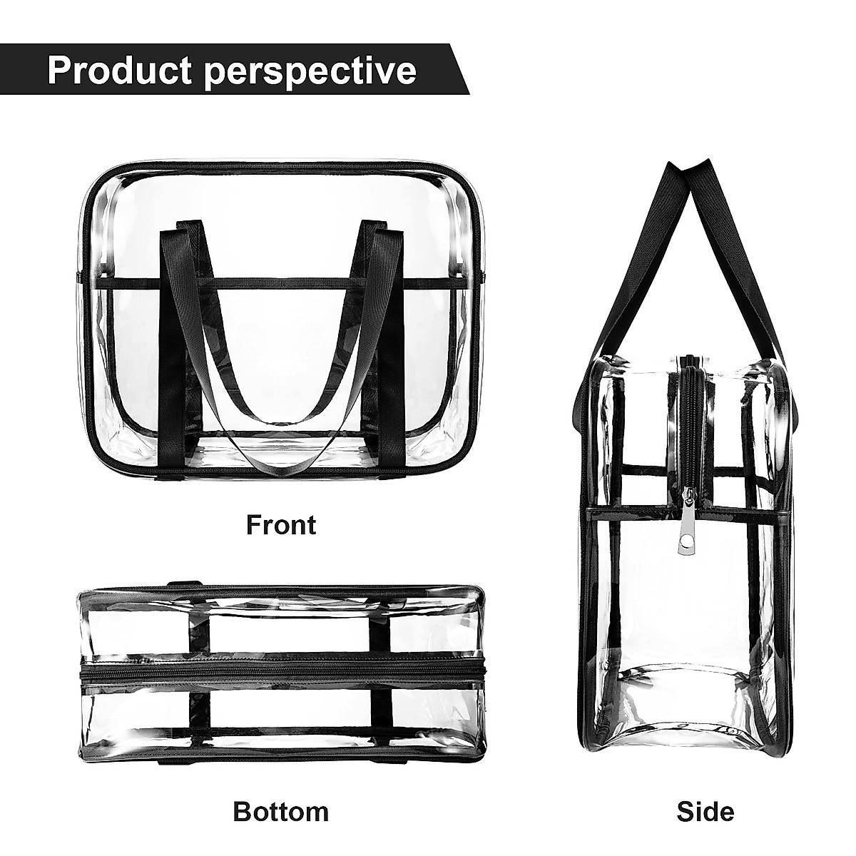 ONEGenug Clear Toiletry Bag Thick Transparent Cosmetic Bag Waterproof Makeup Artist Large Bag Diaper Case Luggage Organizer Storage Easy Clean Large