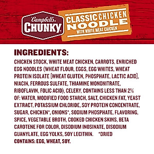 Campbell’s Chunky Soup, Classic Chicken Noodle Soup, 16.1 Oz Can (Case of 8)