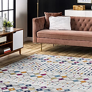 nuLOOM Oval 5x8 Moroccan Blythe Area Rug, Multicolor, Faded Bohemian Design, Stain Resistant, For Bedroom, Dining Room, Living Room, Hallway, Office, Kitchen, Entryway