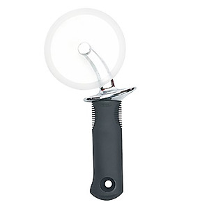 OXO 1065872 Good Grips 4-inch Pizza Wheel and Cutter for Non-Stick Pans,Clear/Black