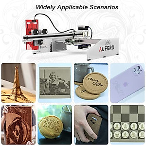 Aufero Portable Laser Engraver, Mini Laser Cutter and Engraver Machine for Wood and Metal, 32-bit Motherboard LaserGRBL(LightBurn), Eye Protection Fixed-Focus, 7.1'' x 7.1'' DIY Engraving Area(LU2-2)