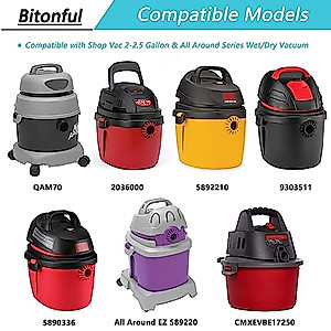 12 Pack Type B Vacuum Filter Bag 90668 Comapatible with Shop-Vac 9066800 2-2.5 Gallon All Around Vacuum QAM70, 2036000, 9303511, 5895220, 5890336, 5892210, CMXZVBE17250