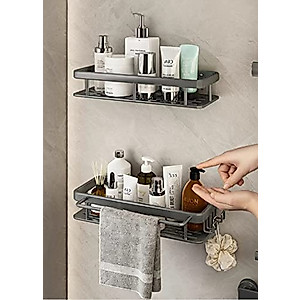 shower shelf for inside shower storage bathroom shower Organizer No Drilling ，Large Capacity，Rustproof Shower adhesive shower shelves shower wall caddy （Pack of 2）