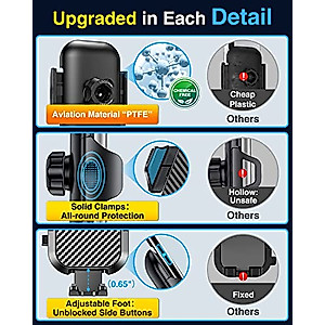 VANMASS Upgraded Car Vent Phone Mount [Patent Steel-Hook] Air Vent Holder Clip Sturdiest Shockproof Universal Mobile Cell Phone Mount Handsfree Stand Cradle for iPhone 14 13 Samsung Galaxy,Black