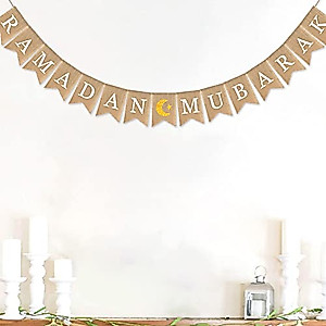 Eid Mubarak Banner Mubarak Party Decoration Ramadan Party Decorations Supplies (Ramadan Mubarak)