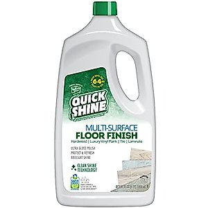 Quick Shine Multi Surface Floor Finish 64oz | Cleaner & Polish to use on Hardwood, Laminate, Luxury Vinyl Plank LVT, Tile & Stone | Safer Choice w/Clean Shine Technology | Protect-Refresh