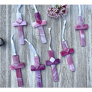 Handmade Glass Cross for Mother with Poem- Unique Gift for Mom on Christmas, Mother's Day, Birthday