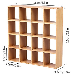 1: 12 Dollhouse Miniature Wooden Storage Rack 16 Grid Shelves Doll House Wall Rack Bookshelf Display Dollhouse Furniture Accessories