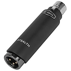 Coda MB-Stealth in-Line Microphone Preamp, Active Booster for Dynamic and Ribbon Mics - Ultra Low Noise, Enhance and Add Clarity to Your Podcast or Livestream
