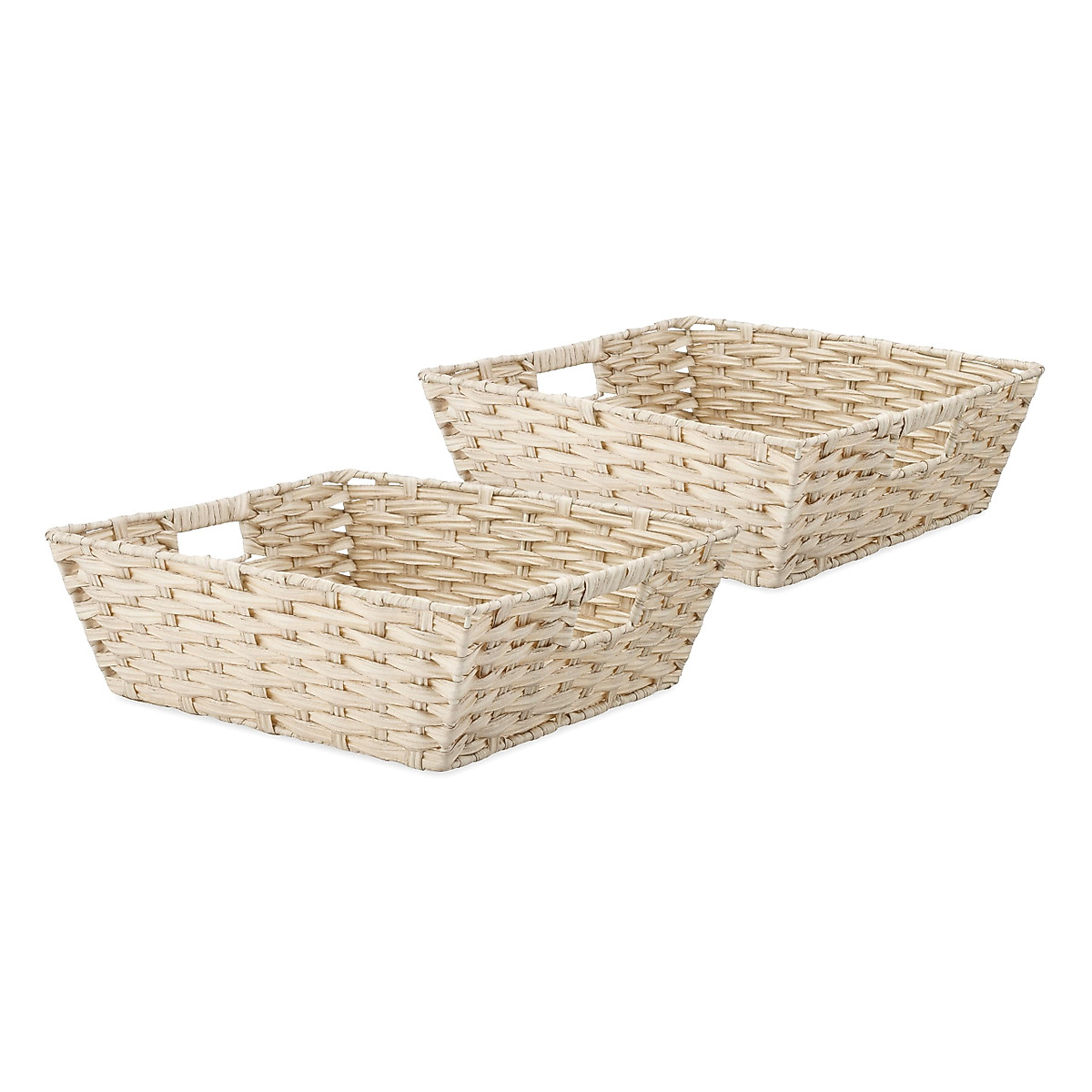Whitmor Split Rattique Shelf Tote, Set of 2, Linen