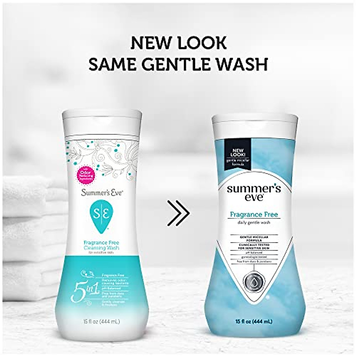 Summer’s Eve Fragrance Free Gentle Daily Feminine Wash, pH Balanced, 15 fl oz .Package may vary (Pack of 1)