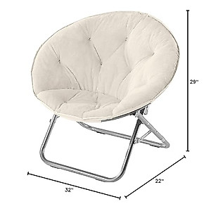 Urban Lifestyle Faux Fur Saucer Chair, White
