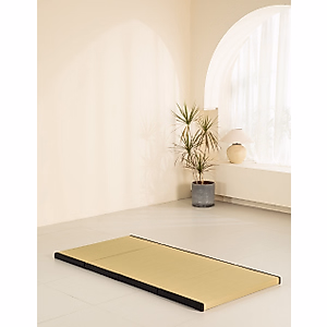 MustMat Thick Tatami Mat Twin XL Floor Mattress Japanese Tatami Bed with Storage Bag 39 x 80 x 2 in (Black)