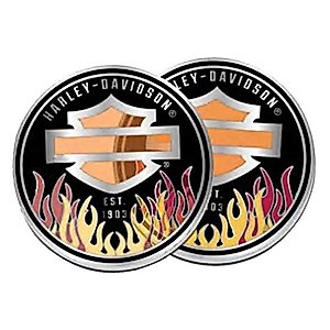 Harley-Davidson Bar & Shield Logo w/Colorful Flames Metal Challenge Coin, 1.75in
