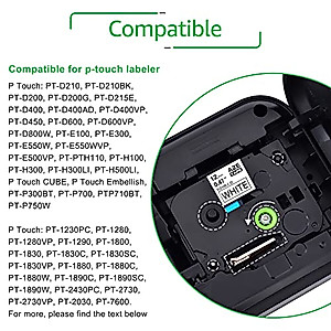 GREENCYCLE 3 PK Laminated Flexible ID Black on White 1/2 Inch 0.47" Label Tape Compatible for Brother AZE Fx231 TZ-FX231 TZFX231 TZe Fx231 for PT Cube PTD210 Printers