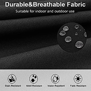 GUEGLSA Outdoor Indoor Waterproof Seat Cushions,16x16 Inches Patio Chair Cushion with Ties,Machine Washable Seat Pad for Home Garden Kitchen Dining Office Chair, Set of 2, Black