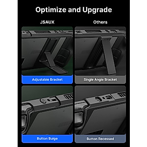 JSAUX Kickstand Case for Steam Deck/Steam Deck OLED, PC0105 Upgrade The Adjustable Angle Stand Steam Deck Cover TPU Protective Case, Shock-Absorption, Non-Slip and Anti-Scratch Design