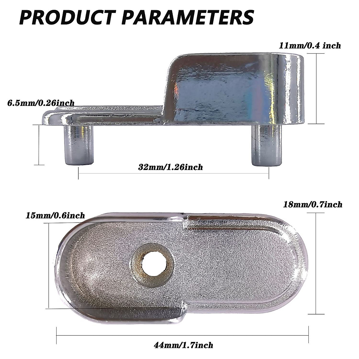 HDbonemu 4Pcs Wardrobe Bracket Zinc Alloy Closet Rod Holders 15mm x 30mm Oval Closet Rod End Supports (Single Hole) with Rear Facing 6.5mm Pins…