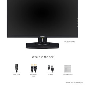 ViewSonic XG2560 25 Inch 1080p 240Hz 1ms Gsync Gaming Monitor with Eye Care Advanced Ergonomics HDMI and DP for Esports , Black