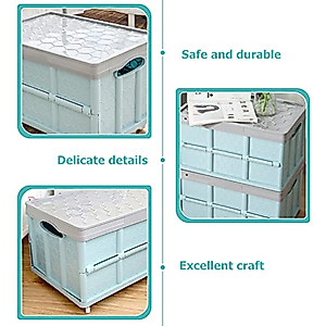 Cabilock Planter Trolley Lidded Storage Bin Collapsible Storage Box Stackable Clothes Storage Box With Wheel Car Trunk Storage Box(16.54 x 11.42 x 9.45 inch)