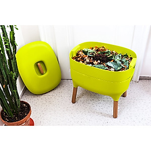 Moutta | Urbalive 2 Trays Green, Complete Kit I Wormery Design I Starter Substrate I Hemp mat + Shovel I Interior, Balcony and Garden