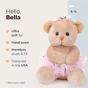 Bearington Collection Bella Plush Ballerina Teddy Bear Stuffed Animal, 6 Inch