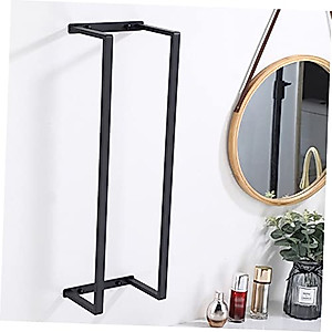PHENOFICE Towel Roll Storage Mounted Shelves Wall Mount Shelf Bathroom Organizer Hanger Organizer Kitchen Towel Organizer Wall Mounted Towel Holder Towels 304 Stainless Steel Black