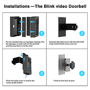AISVAN Anti-Theft Blink Doorbell Door Mount,No-Drill Mounting Bracket for Blink Video Doorbell cover Holder Not Block Doorbell Sensor Easy to Install Blink Video Doorbell Accessories