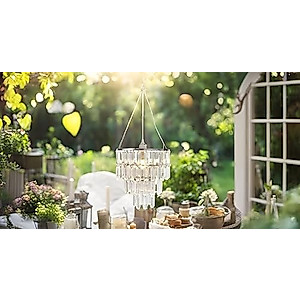 FlavorThings Plug in Modern Chandelier Faux Crystal Light Fixture Pendant,W10.25 X H11.5,with ON/Off Switch and 16.4ft Clear Hanging Cord for Bedroom Dining Room and More(1 Light Plug-in, Crystal)