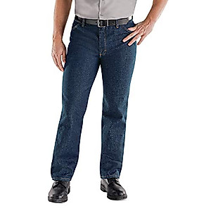 Red Kap Men's Classic Work Jean, Prewashed Indigo, 36x32