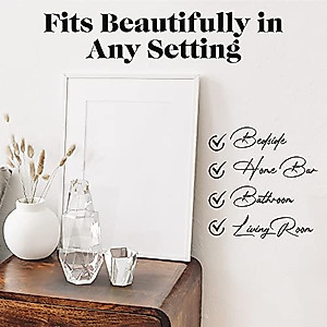 Fifth Avenue Crystal Modern Geometric Bedside Water Carafe with Tumbler- Elegant Pitcher and Matching Drinking Glass Doubles As Lid for Guest Room, Office (Clear)