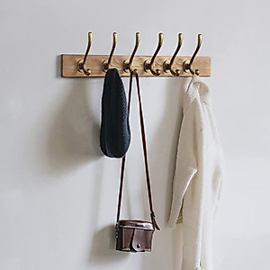 Goo-Ki Vintage Retro Antique Brass Zinc Alloy Coat Hooks - Affordable Luxury Coat Hoooks Hardware for Bedroom, Kitchen, 6 Pack