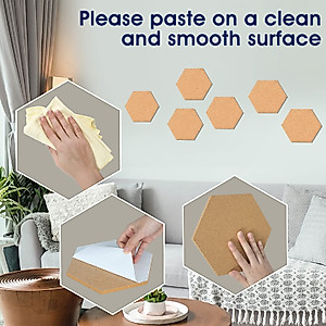 SVOPY Cork Bulletin Board Hexagon - Decorative Display Boards, 1/2" Thick Self-Adhesive Cork Board Tiles for Home Office Decor,School Message Board (10 Pcs)