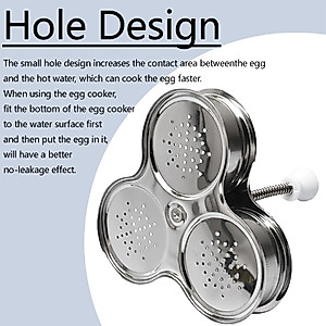 Stainless Steel Egg Poacher,3 Cups Poached Egg Cooker Nonstick Poached Egg Maker Egg Poacher Pan Cups Round Poached Egg Pan with Oil Brush for Breakfast Boiled Eggs