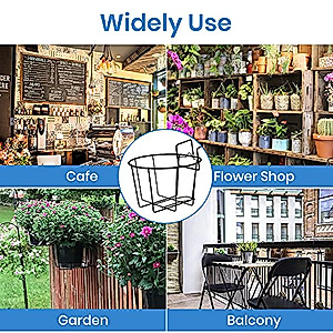 TreeLen 3Pack 10inch Railing Planters Outdoor Balcony Hanging Baskets for Plants Fence Planters Metal Potted Stand Indoor Porch Railing Planters Flower Pot Holder