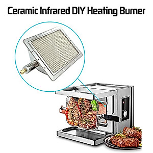 MOFLAME Ceramic Infrared DIY Heating Gas Burner with Gas Intake Nozzle Parts for Outdoor Indoor Heater, BBQ Stove.Oxyhydrogen Burner