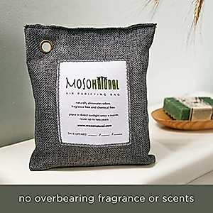 Moso Natural Air Purifying Bag 200g. A Scent Free Odor Eliminator for Cars, Closets, Bathrooms, Pet Areas. Premium Moso Bamboo Charcoal Odor Absorber. Two Year Lifespan! (Charcoal Grey)