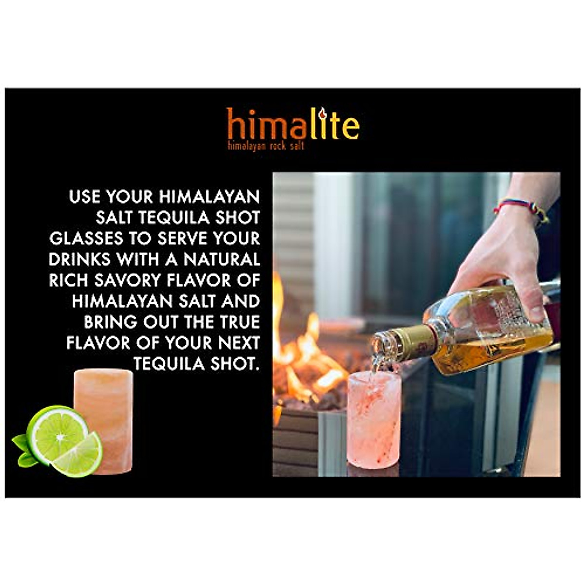 Natural Authentic Pink Himalayan Salt Rock Crystal Shot Glasses Set of 4-3 Inch Shooters - Himalite Bottom, 1 Fluid Ounces