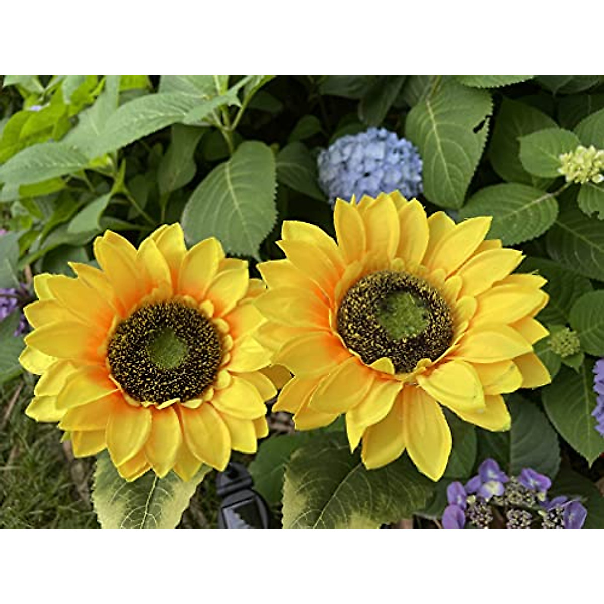 FELISHINE Solar Sunflower Stake Garden Lights, 2 Pack Waterproof LED Outdoor Lights,Large Realistic Flowers for Courtyard, Front Yard Backyard Pathway Patio Porch Walkway