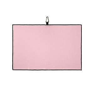 Golf Towel Pure Pink Color,Waffle Pattern Microfiber Club Cleaner Golf Towels with Carabiner Clip for Women Men Dad,Modern Minimalist Art Golf Towel for Golf Bags Accessories Outdoor Sport,24x16in