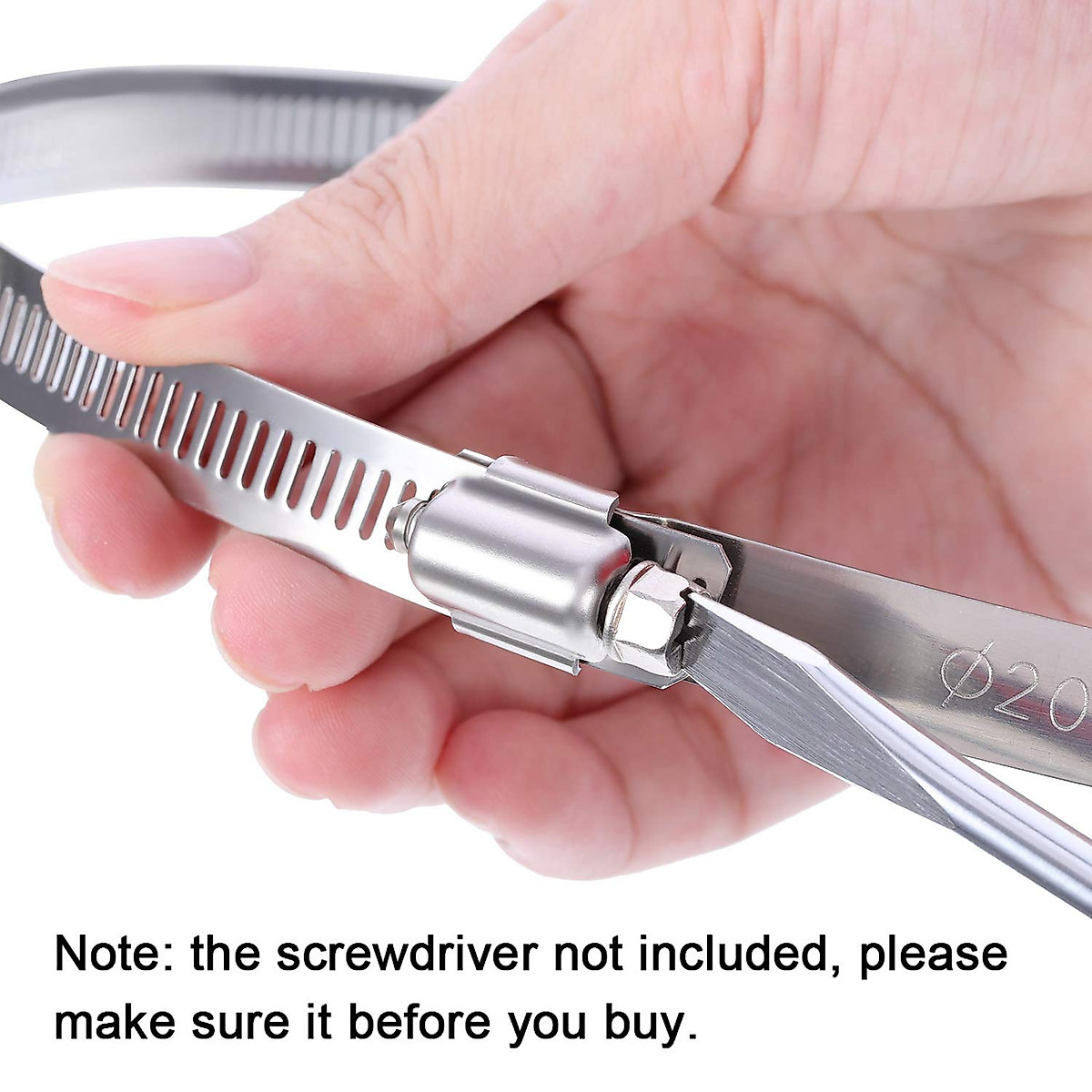 4 Pieces Adjustable 304 Stainless Steel Duct Clamps Hose Clamp (8 Inch)