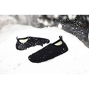 HONCAN Toddler Kids Winter Warm House Slippers Shoes Home Bedroom Indoor Outdoor Anti-Slip Rubber Sole For Baby Boys and Girls(HC22206Black25)
