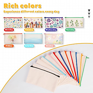 Deekypol Sublimation Makeup Bags Blanks, 24 Pack Sublimation Blanks Cosmetic Pen Case Pencil Bags - Multi Purpose Travel Canvas Zipper Bags DIY Heat Transfer (8.3×4.7 Inch)